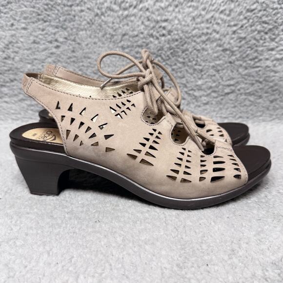 Abeo | Shoes | Abeo Goldie Womens Size 7 Slingback Sandals Shoes Taupe ...